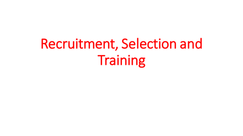 Business Studies – GCSE – People in Business – Recruitment, Selection ...
