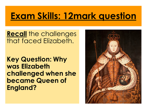 GCSE Edexcel (1-9) Elizabeth I lessons inc exam question | Teaching ...