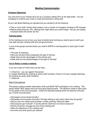 Business Studies – GCSE – People in Business – Internal and External ...