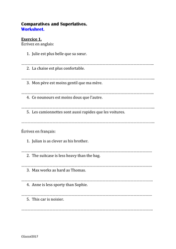 Comparatives and Superlatives in French - A Complete Guide. | Teaching ...