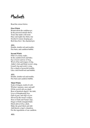Macbeth Assessment Pack | Teaching Resources