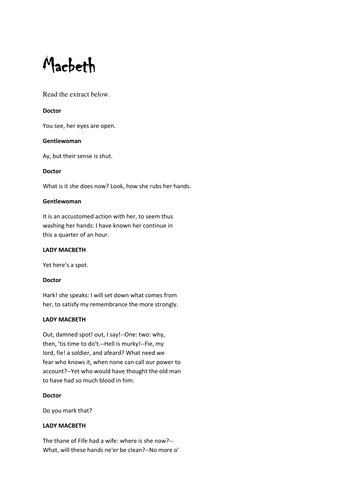 Macbeth Assessment Pack | Teaching Resources