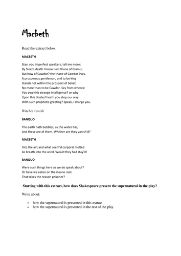 Macbeth Assessment Pack | Teaching Resources