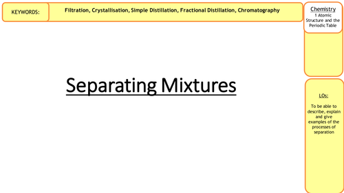 GCSE Chemistry 9-1 - Separating Mixtures: Chromatography | Teaching ...