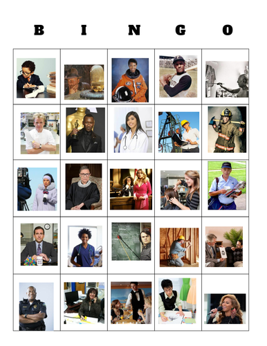 B.I.N.G.O. Game - Profesiones y trabajos (Professions and jobs ...