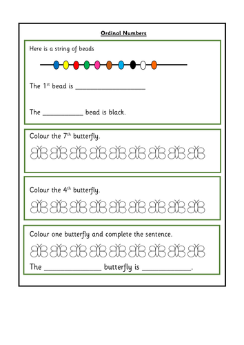 Ordinal Numbers - Year 1 | Teaching Resources