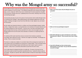The Mongol Expansion | Teaching Resources