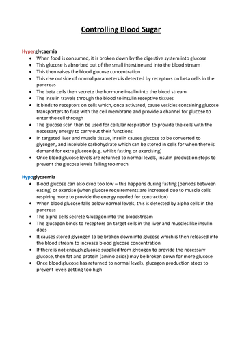 7 page study guide - Diabetes and Blood Glucose Control | Teaching ...