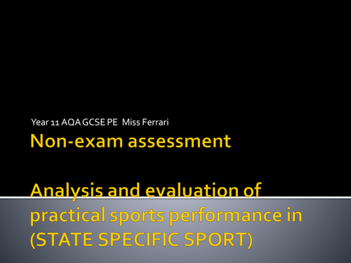 AQA GCSE - Analysis and evaluation of practical sports coursework ...