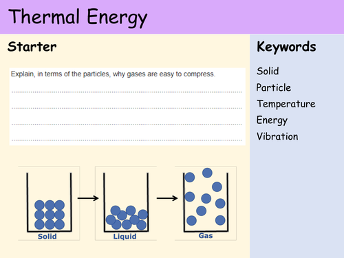 KS3 Heat and Energy - Lesson 2 - Thermal Energy | Teaching Resources