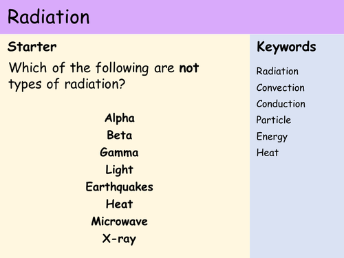 KS3 Heat and Energy - Lesson 5 - Radiation | Teaching Resources