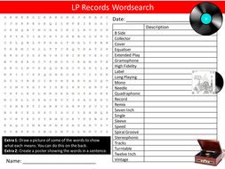 LP Records Music History Wordsearch Language Starter Settler Activity ...