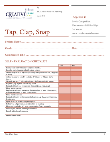 Tap-Clap-Snap Music Composition Lesson Plan | Teaching Resources