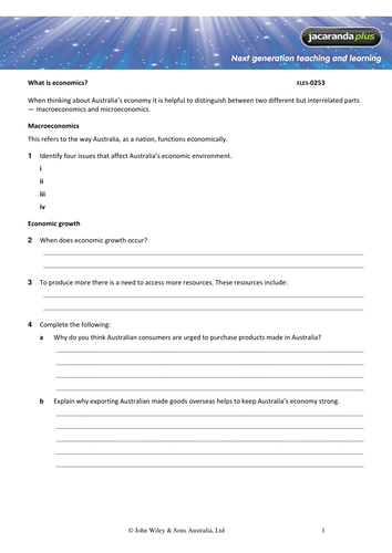 Year 7 Economics and Business | Teaching Resources