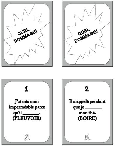 GCSE FRENCH: French Imperfect Tense - Quel Dommage Game | Teaching ...