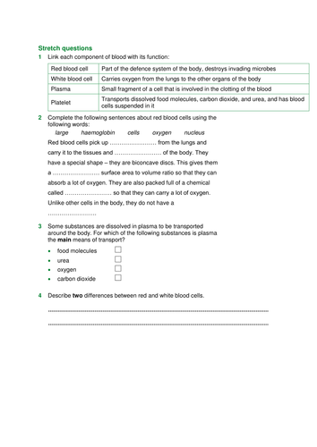 Blood components - complete lesson (GCSE 1-9) | Teaching Resources