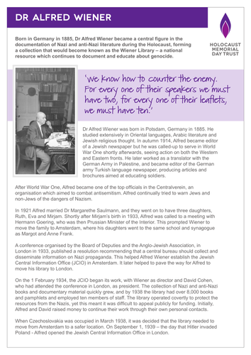 Holocaust Memorial Day Life stories including SEN easy to read life ...
