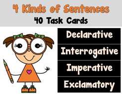 4 Kinds of Sentences Task Cards_Declarative Interrogative Imperative ...