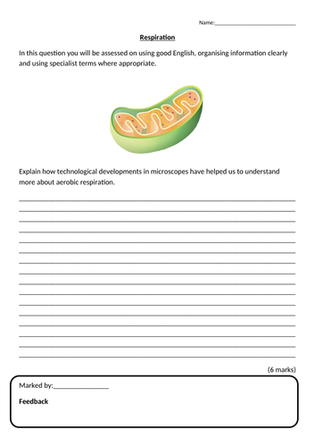 AQA KS4 GCSE Biology (Science) Aerobic Respiration Lesson | Teaching ...