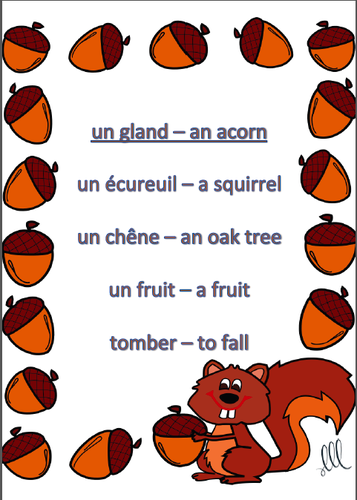 GCSE FRENCH: Vocabulaire d'Automne - French Fall Vocabulary Taboo Game ...