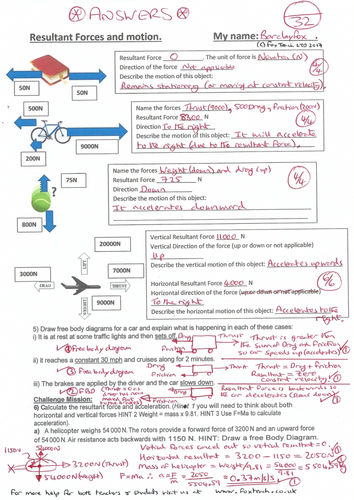 Free body diagrams and resultant forces. Newton's first law, and third ...