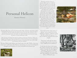 CCEA AS1 Poetry 1900-present Seamus Heaney, 'Personal Helicon ...