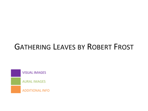 CCEA AS1 Poetry 1900-present Robert Frost, 'Gathering Leaves ...