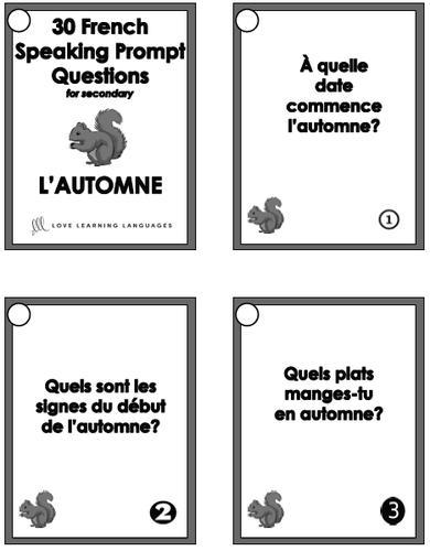 GCSE FRENCH: Le vocabulaire d'automne - 30 French speaking question ...