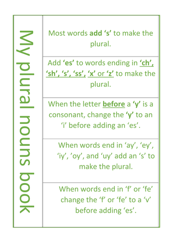 Plural nouns flip book | Teaching Resources