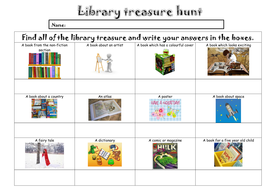 KS 1 & 2 Library Treasure hunt grid | Teaching Resources