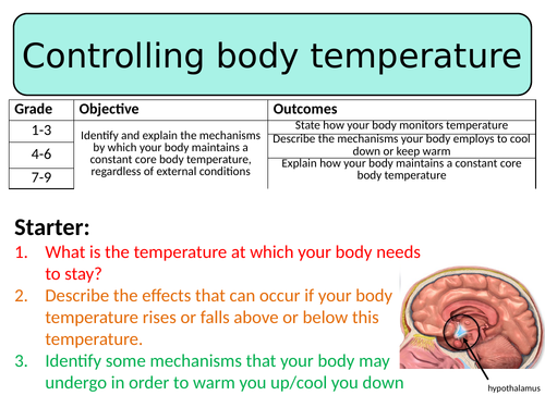 NEW AQA GCSE Biology (2016) - Controlling body temperature HT ...