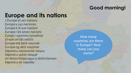 European Day of Languages - Tutor Time/Lesson Activity Presentation ...