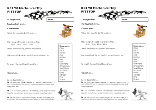 KS3 Mechanical toy (Automata)progress checker | Teaching Resources