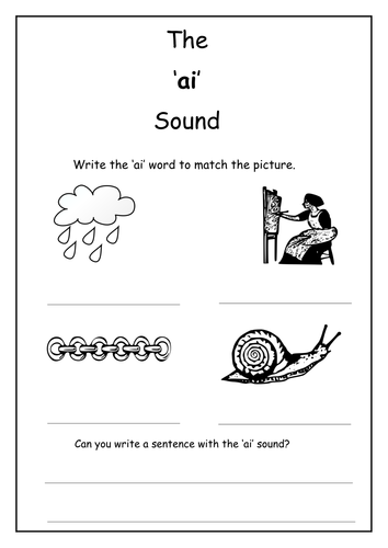 Phonics: ai sound worksheet | Teaching Resources
