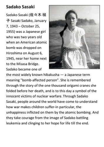 Sadako Sasaki Handout | Teaching Resources