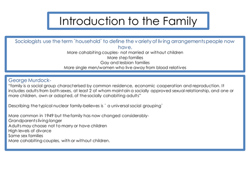 The Family Sociology Perspectives | Teaching Resources