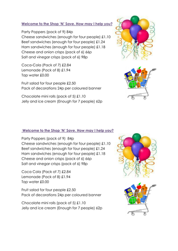 KS2 Shopping maths - column addition - Ofsted lesson | Teaching Resources