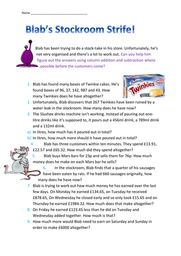 KS2 Shopping maths - column addition - Ofsted lesson | Teaching Resources