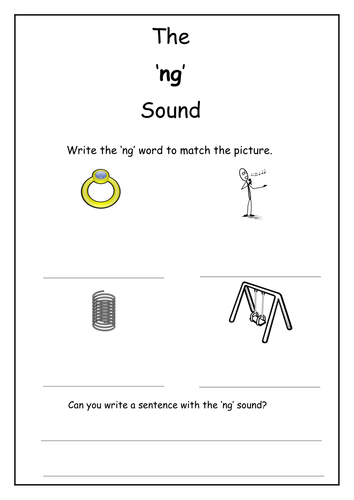 Phonics: ng sound worksheet | Teaching Resources