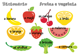 Portuguese picture dictionary - fruit and veg | Teaching Resources