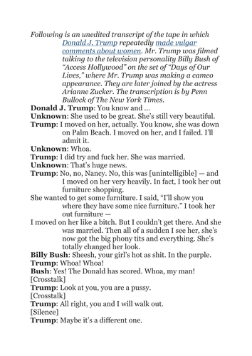 A level English Language Speech Analysis OCR Nick Clegg and Donald ...