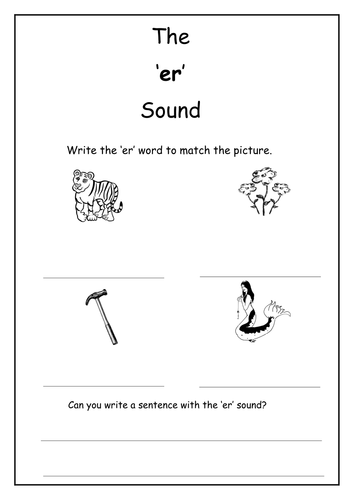 Phonics: er sound worksheet | Teaching Resources