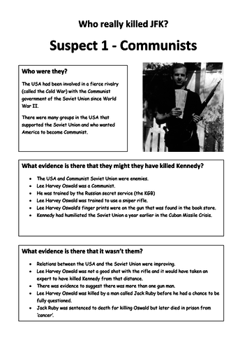 Who shot JFK? | Teaching Resources