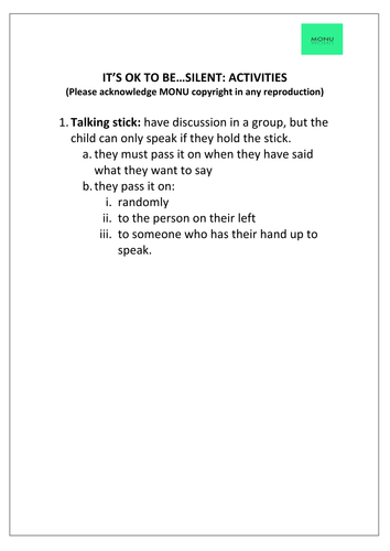 EMOTIONS IN CHILDREN: IT'S OK TO BE...SILENT - ACTIVITIES | Teaching ...