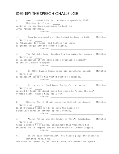 Spoken Language / Spoken Word / Speeches | Teaching Resources