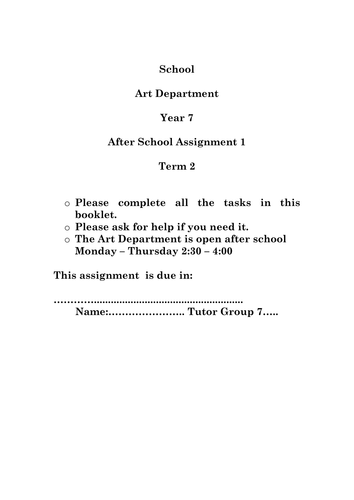 Year 7 Homework Assignment 2 | Teaching Resources