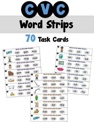 CVC Word Strips | Teaching Resources