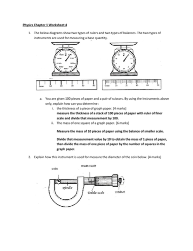 Vernier Caliper, Micrometer Screw Gauge and Zero Error Correction ...