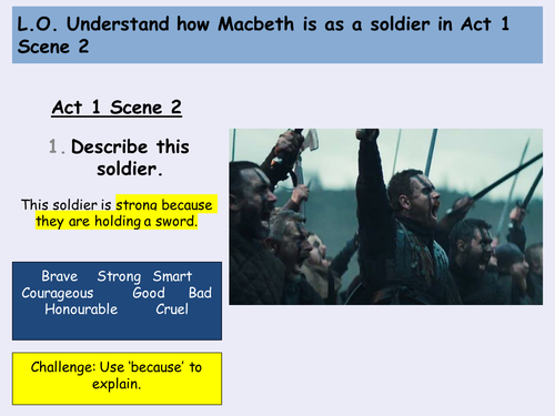KS3 Lower Ability SEN Macbeth - Act 1 Scene 2 - Character and Soldiers ...