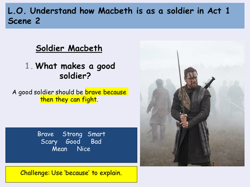 KS3 Lower Ability SEN Macbeth - Act 1 Scene 2 - Character and Soldiers ...